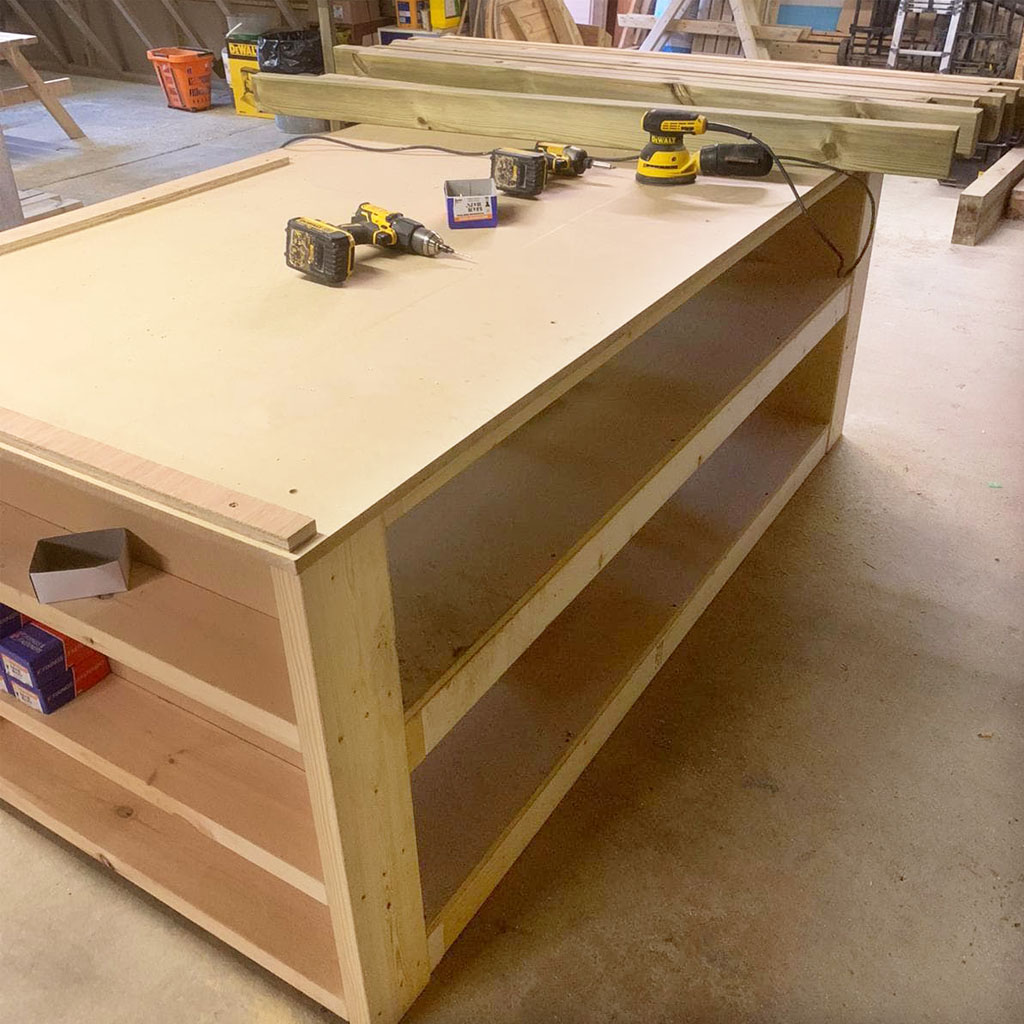 Garden furniture: Heavy Duty MDF Top Workbench with Extra Shelving ...